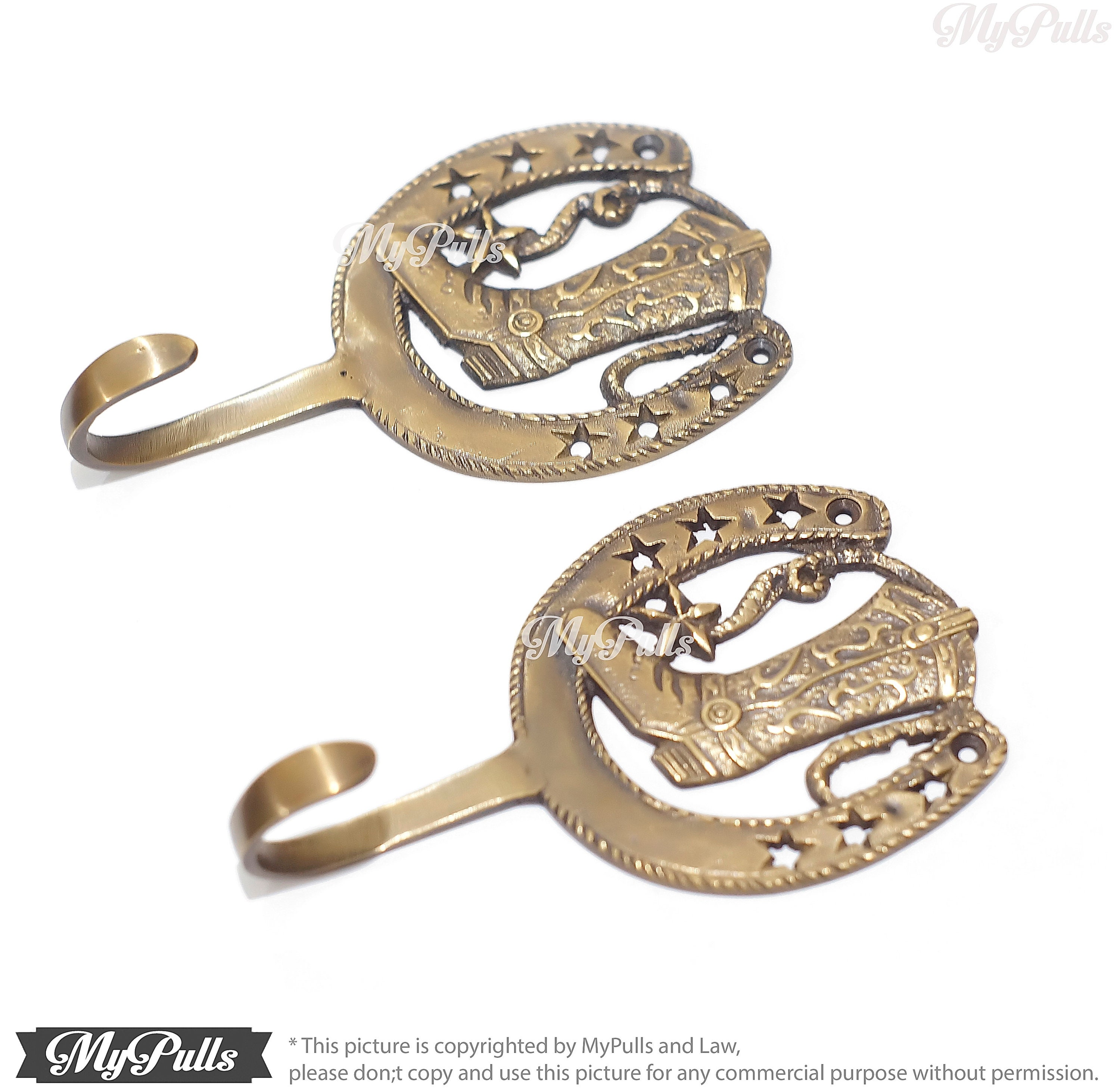 5.11" Inches Solid Brass Cowboy Boot Hook Hanger Wall Hook | Strong ...