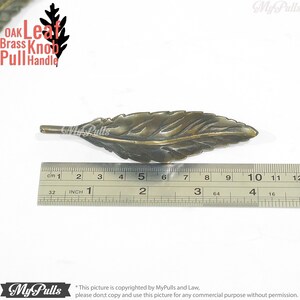 Solid Brass Oak Leaf Knob Pull Drawer Dresser Cabinet Door Handle - Etsy
