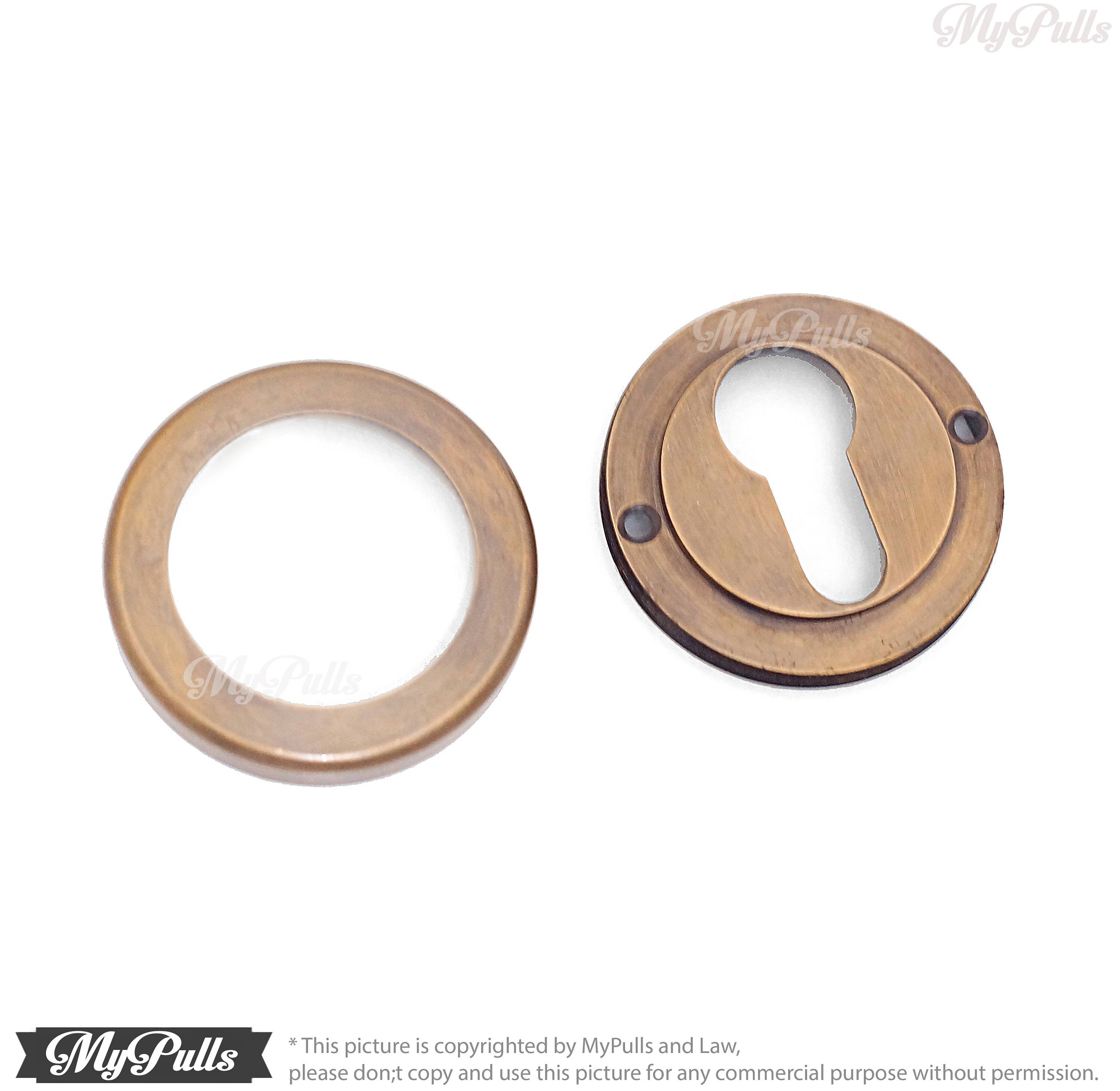 Set 2 Brass Old Retro Escutcheon Key Hole / Concealed Fix Euro | Etsy