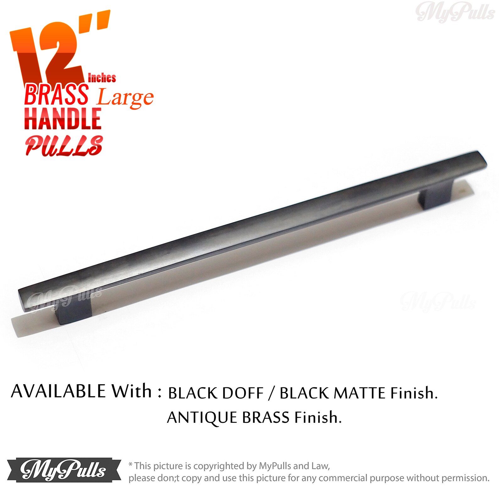 12.00" 1 Pcs Solid Brass Strong Bar Pull Handle Closet Cabinet Dresser ...