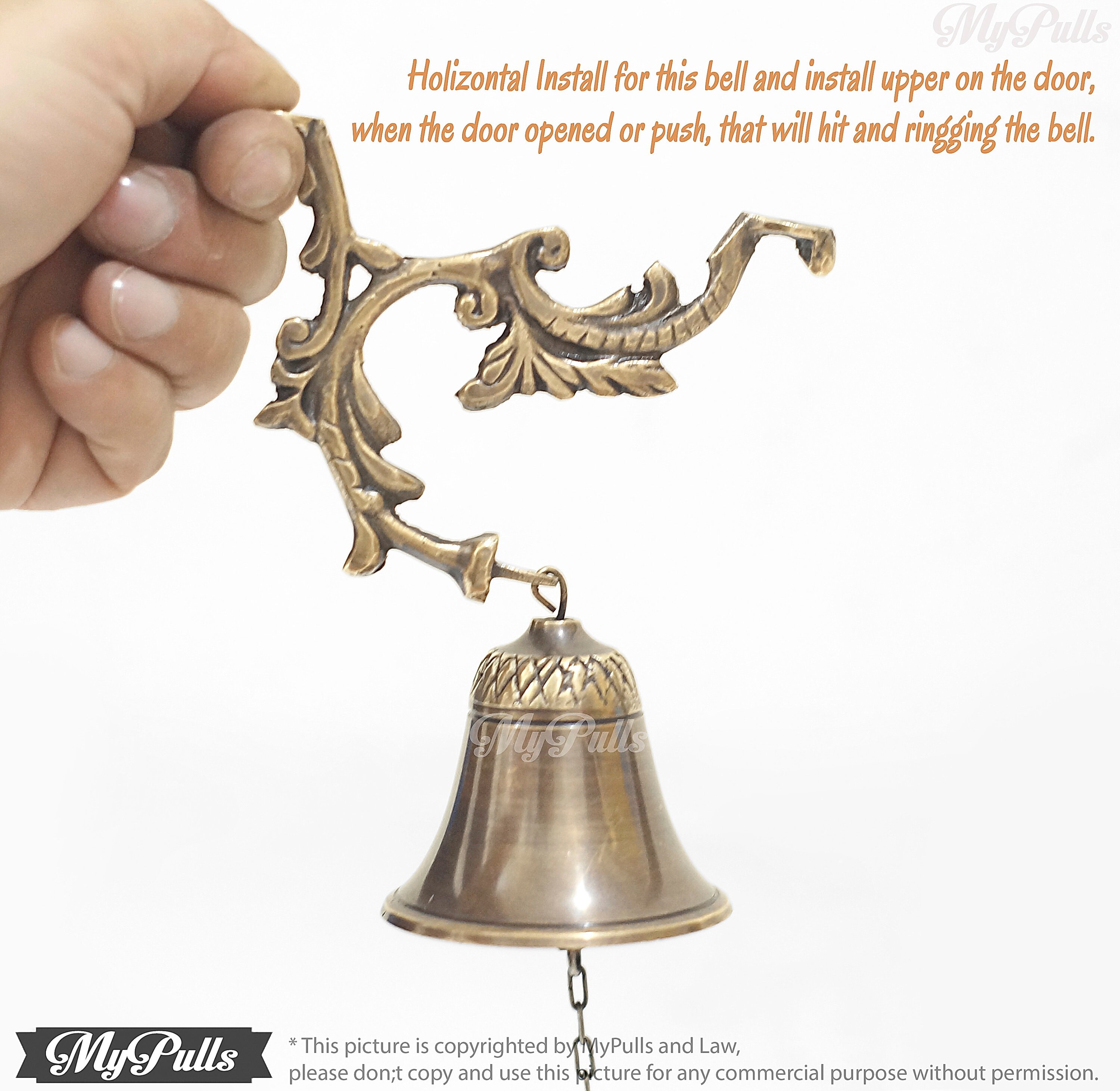 5.90" Inches Solid Brass Retro Door Bell | Classic Gate Front Door Bell ...