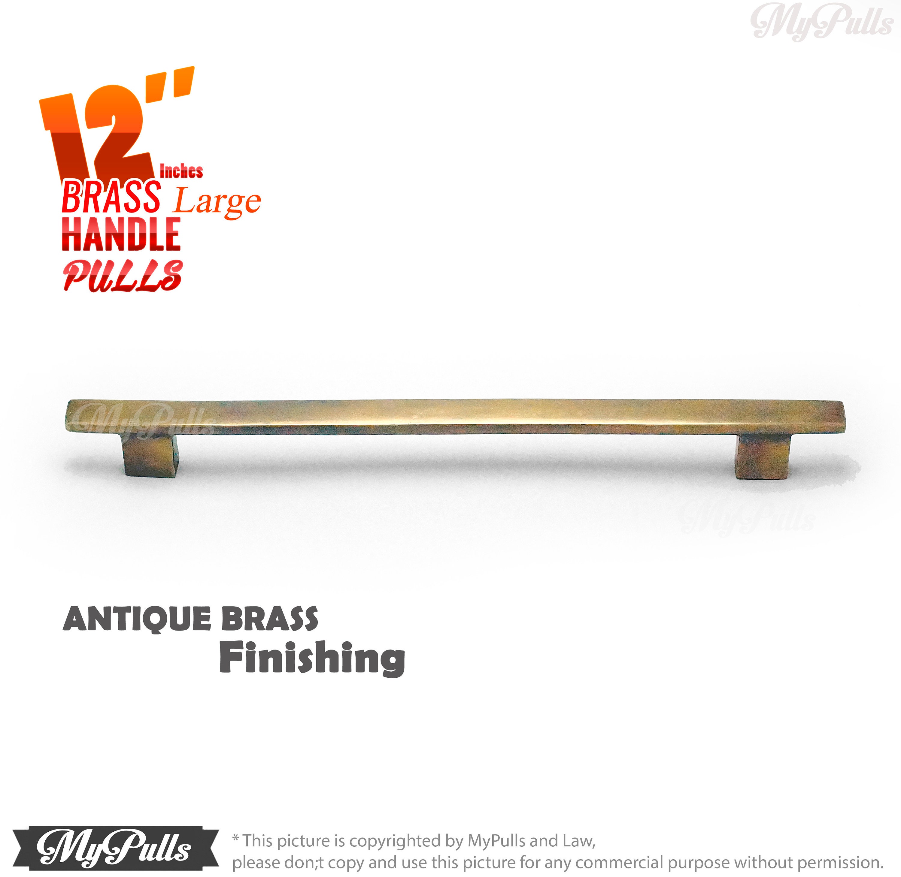 12.00" 1 Pcs Solid Brass Strong Bar Pull Handle Closet Cabinet Dresser ...