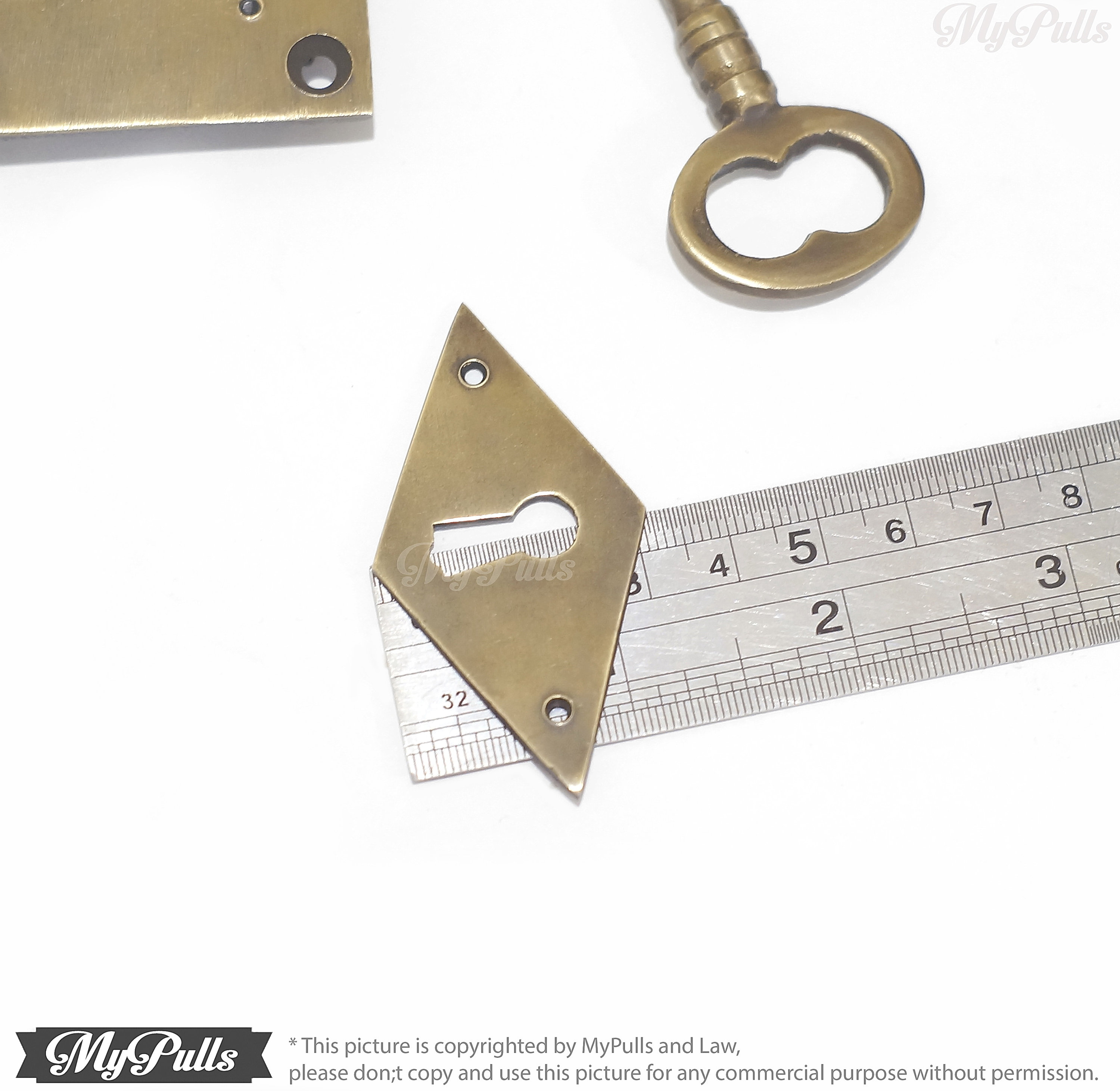 Working Solid Brass Key Lock Set and Skeleton Key With Brass Retro ...