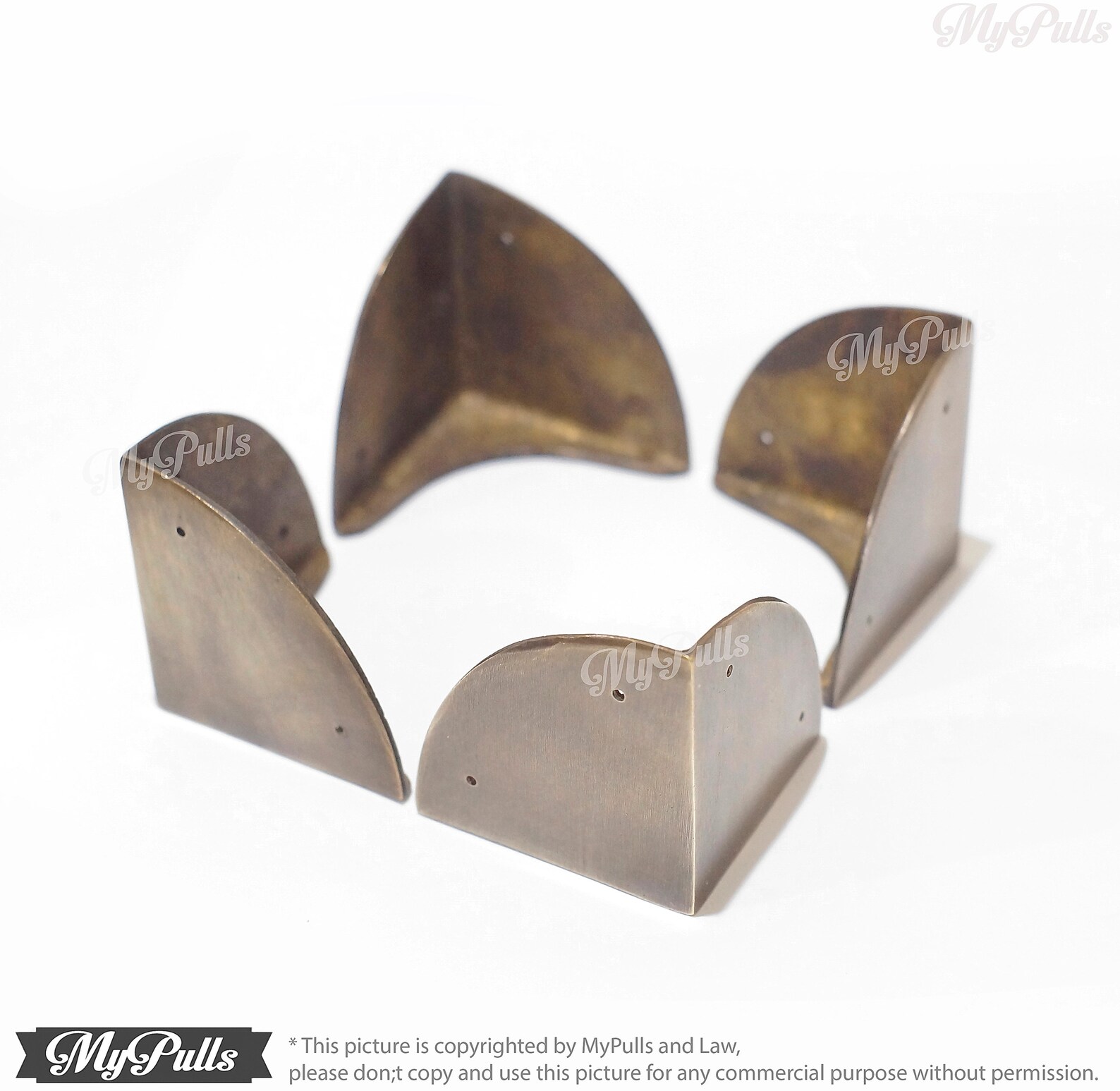 2.16" in 4 Pcs Solid Brass Round Corner Trunk Protector | Retro ...