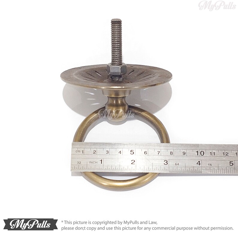 3.54" 2 Pcs Solid Brass Big Round Ring Pull Handle | Brass Door Cabinet ...