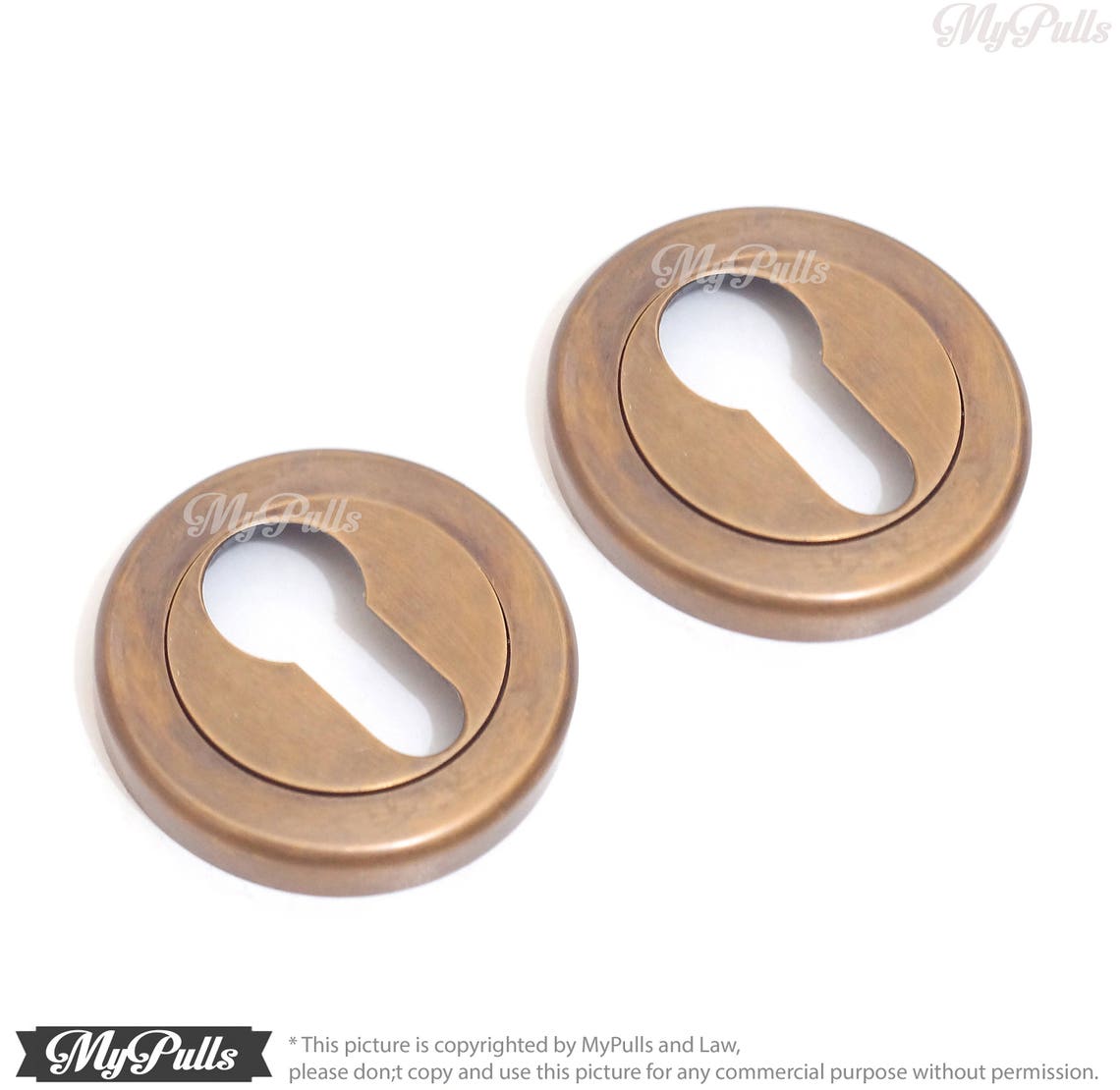 Set 2 Brass Old Retro Escutcheon Key Hole / Concealed Fix Euro | Etsy