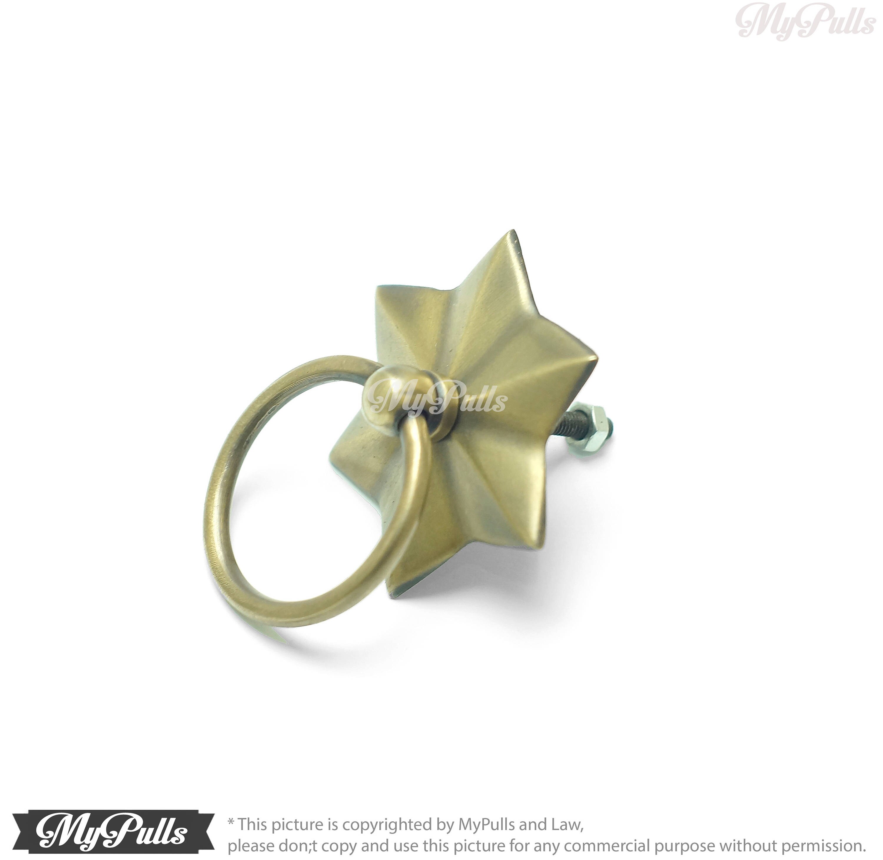 2.20 Inches Set of 4 Pcs SOLID BRASS Retro STAR Ring | Etsy