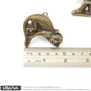 2 Pairs SOLID BRASS Monkey Park Animal Knobs Cabinet Drawer Handle ...