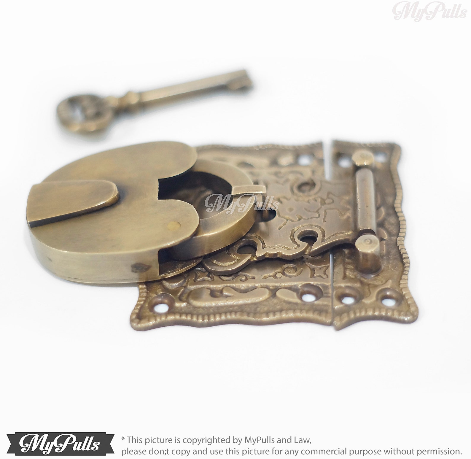 Solid Brass Old Padlock and Engraved Latch Classic Cabinet - Etsy