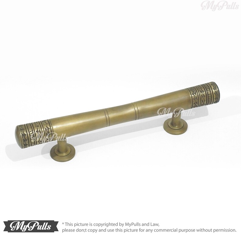 18.30" in 2 Pcs Solid Brass Retro Handle Classic Front Door Handle ...
