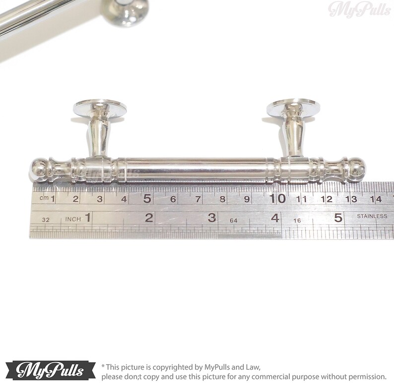 Solid Brass Western Drawer Handle Pulls With Polished Silver - Etsy