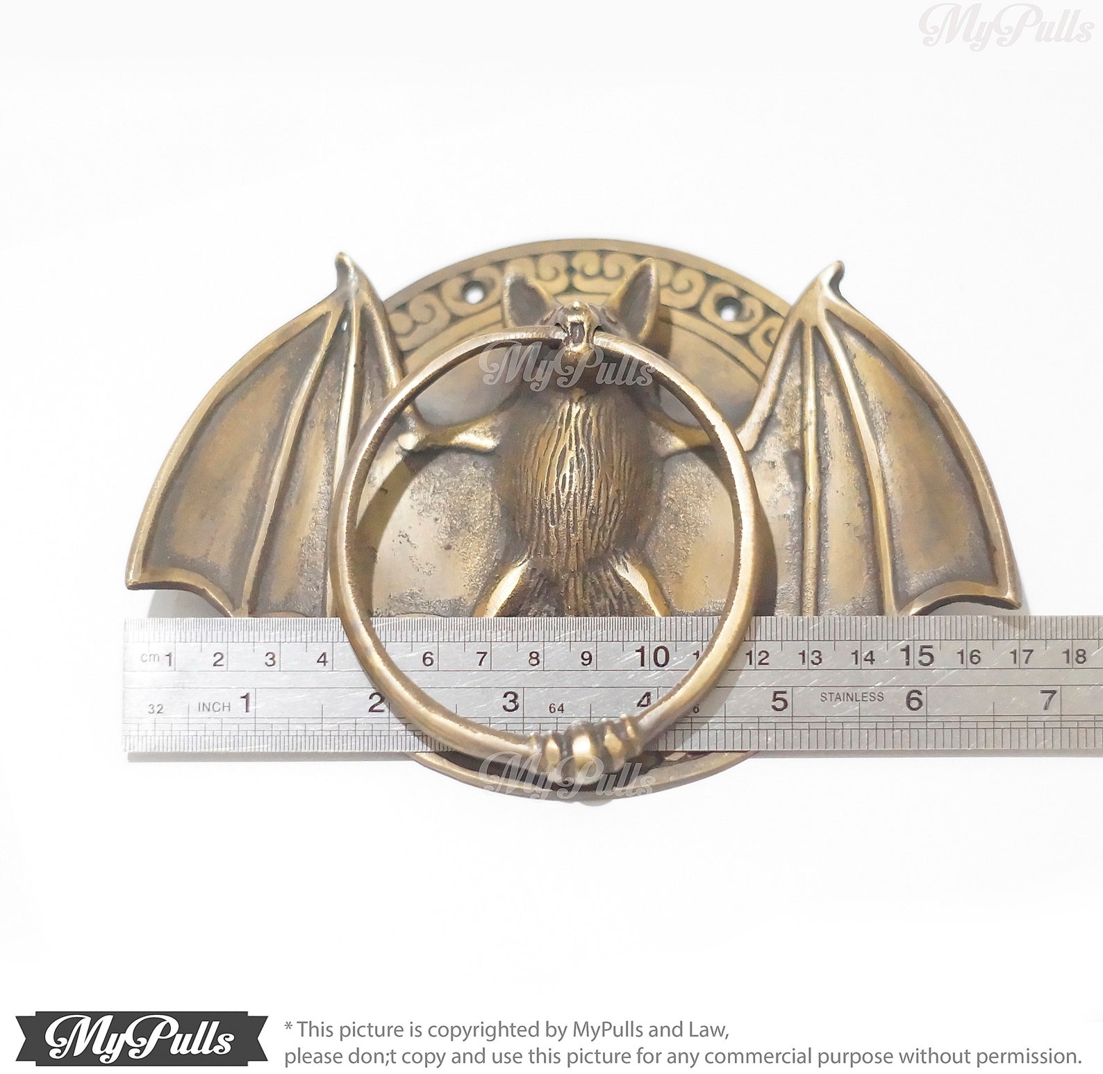 FREE SHIPPING 6.70 in Solid Brass Retro Bats Door - Etsy