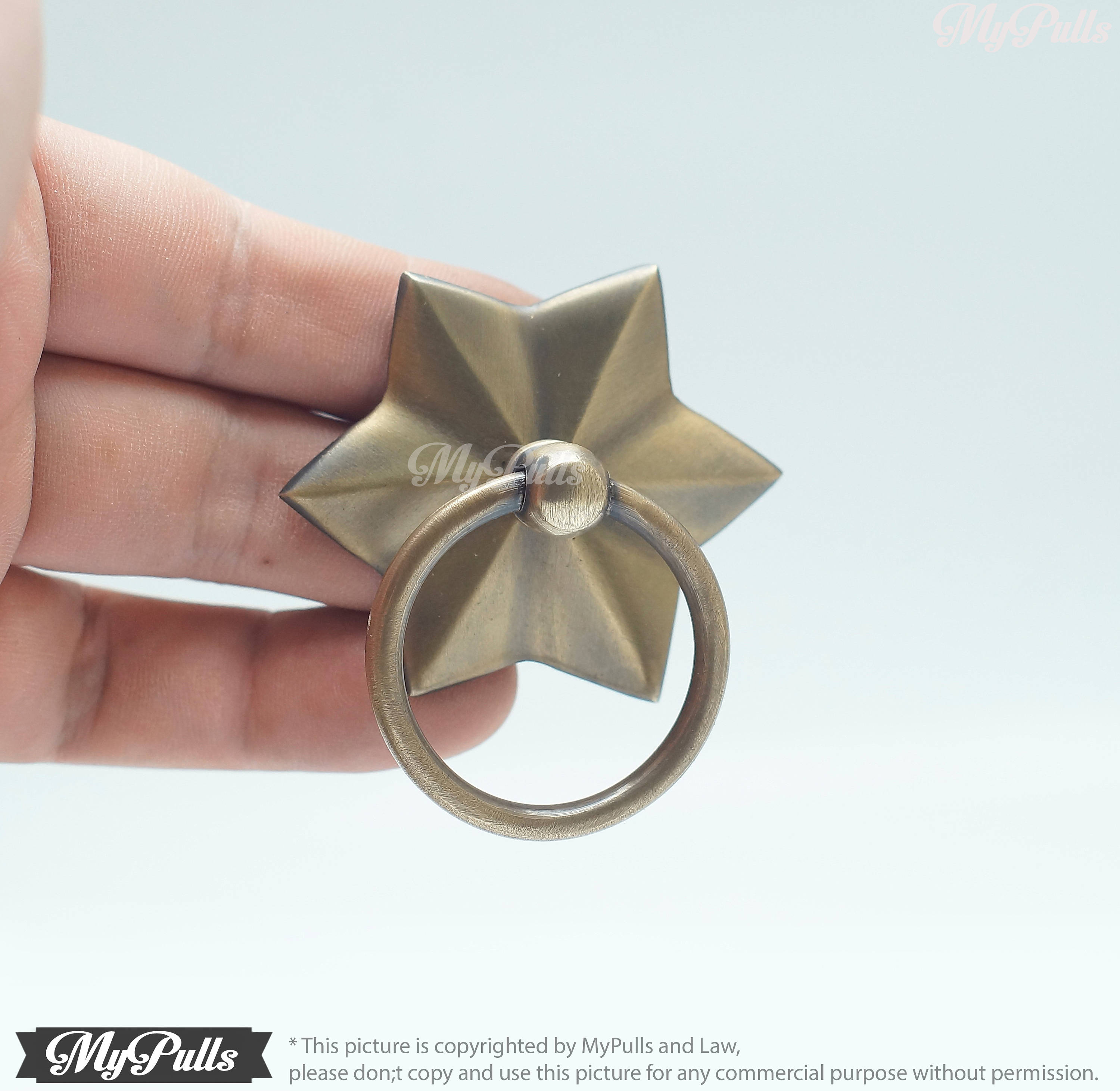 2.20 Inches Set of 4 Pcs SOLID BRASS Retro STAR Ring | Etsy