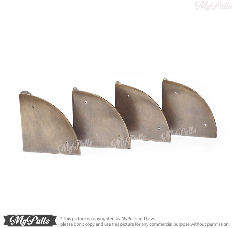 2.16" in 4 Pcs Solid Brass Round Corner Trunk Protector | Retro ...