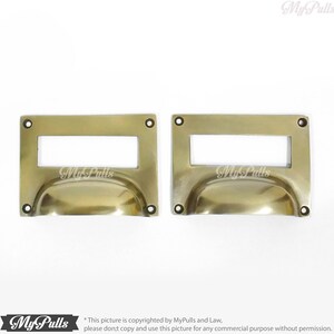 Solid Brass Retro Filing Card Holder Drawer Pull | Label Frames | Label ...