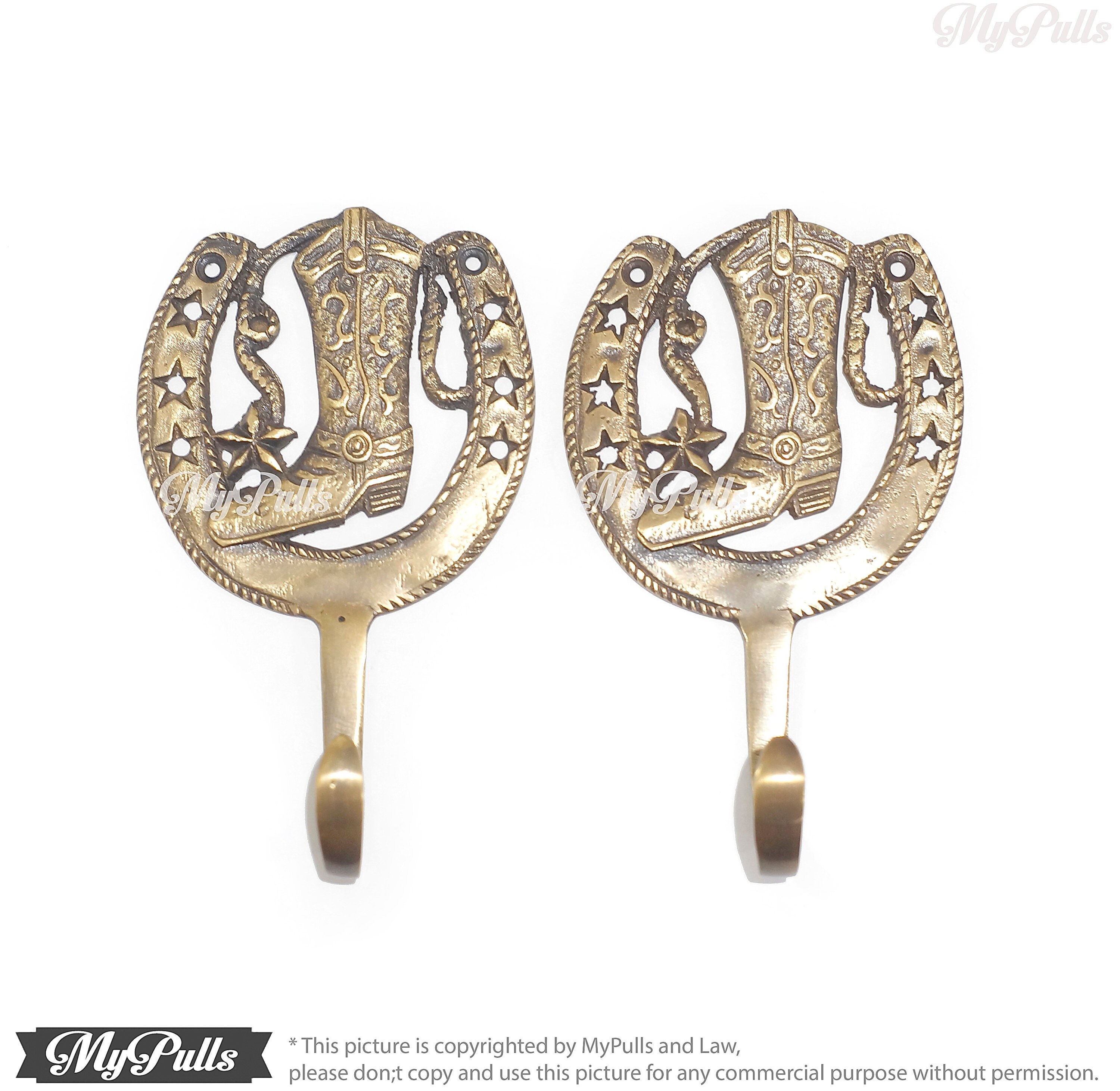 5.11 Inches Solid Brass Cowboy Boot Hook Hanger Wall - Etsy