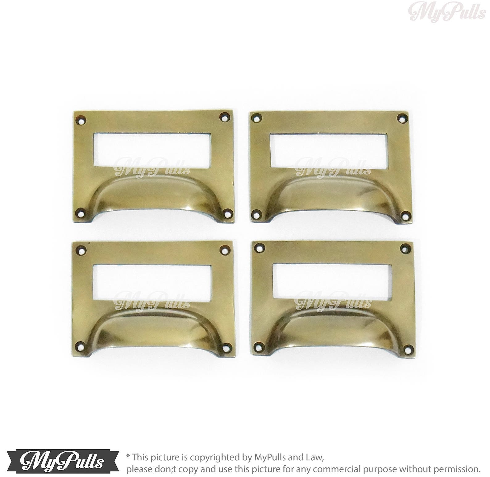 Solid Brass Retro Filing Card Holder Drawer Pull | Label Frames | Label ...