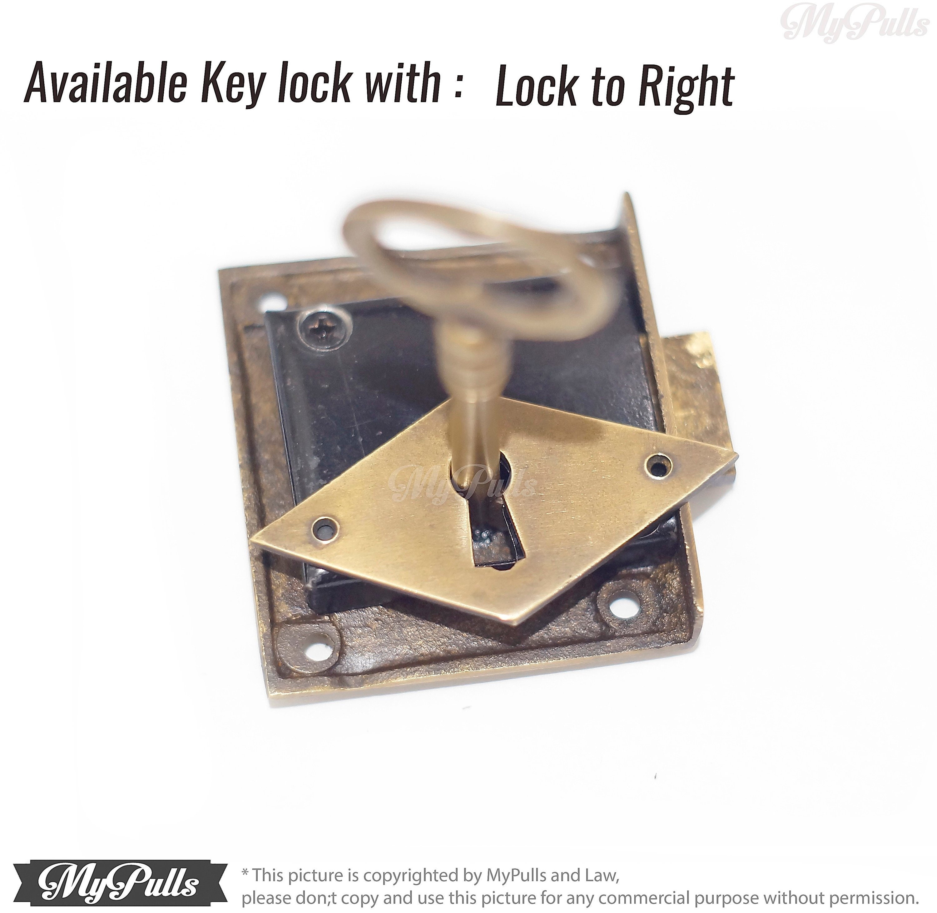 Working Solid Brass Key Lock Set and Skeleton Key With Brass Retro ...
