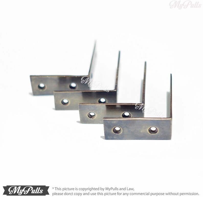 1.96" Lot 4 Pcs Brass Corner Trunk Protector | Retro Solid Brass Trunk ...