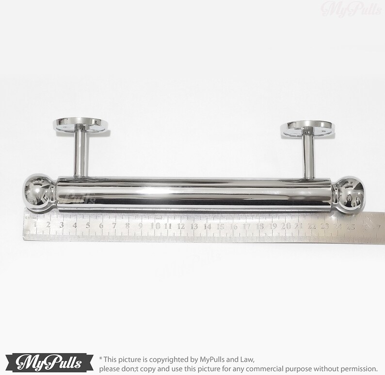 10.23" in Set 2 Pcs Solid Brass Industrial Pipe Door Handle Pulls ...
