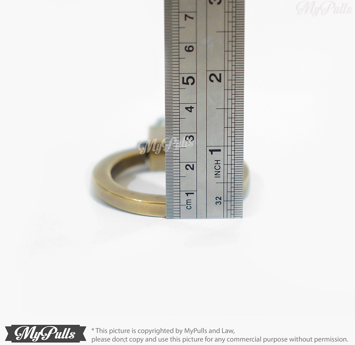 Lot of 2 Pcs Solid Brass Round Ring Pull Knobs Western Retro - Etsy