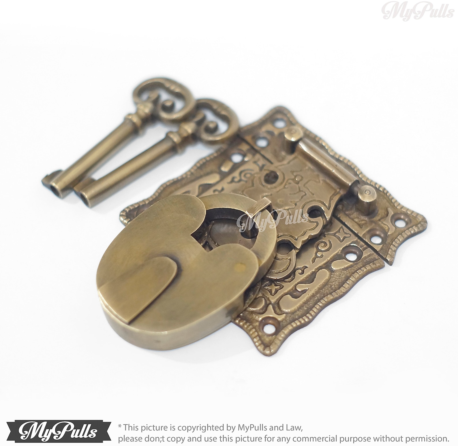 Solid Brass Old Padlock and Engraved Latch Classic Cabinet - Etsy