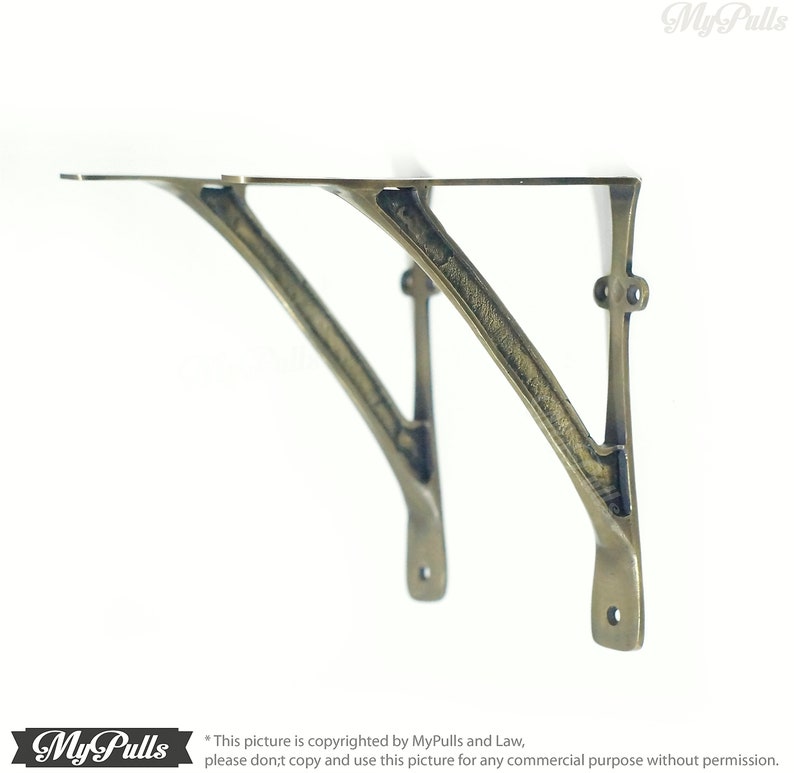 Set of 3 SOLID BRASS Western Arc Beam Wall Shelf Bracket - Etsy