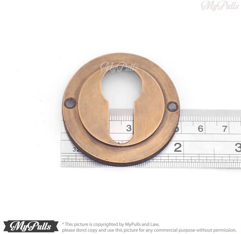 Set 2 Brass Old Retro Escutcheon Key Hole / Concealed Fix Euro | Etsy