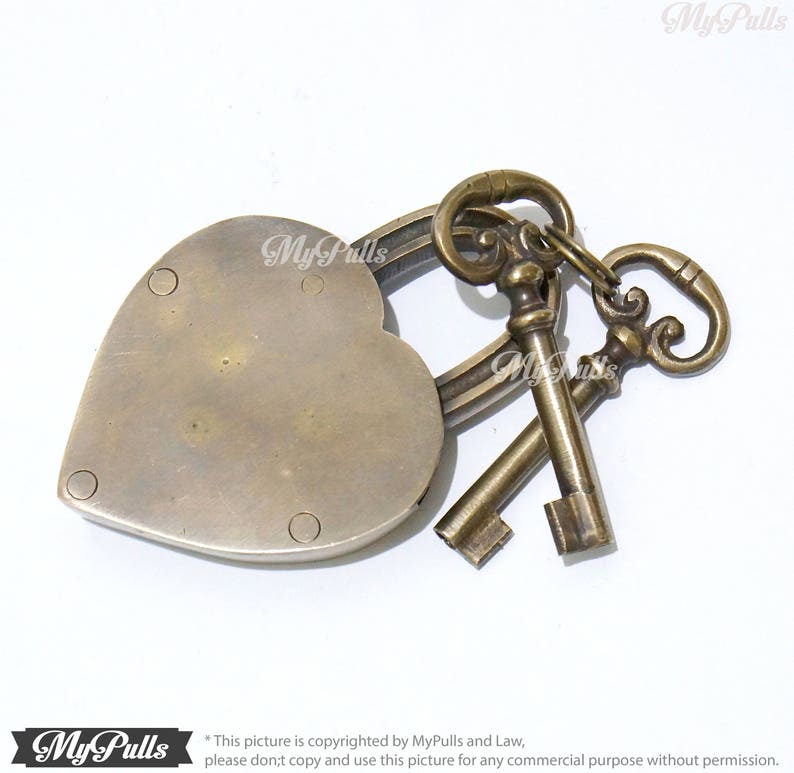 Solid Brass Engraved Love Lock Heart Lock Custom Lock - Etsy Norway