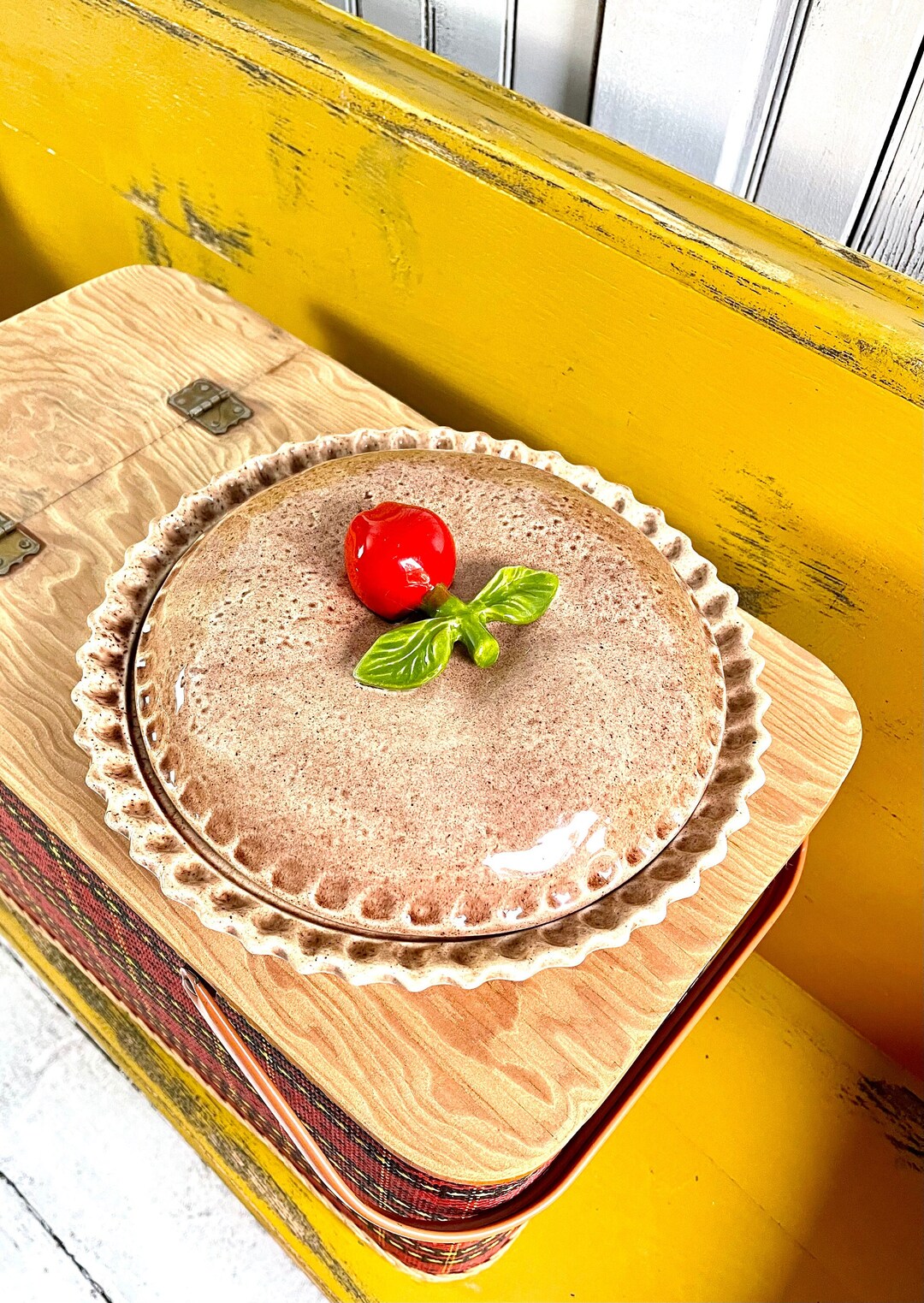 11 Inche Cherry Pie, Collectible Pie Keeper, Ceramic Cherry, Kitchen ...