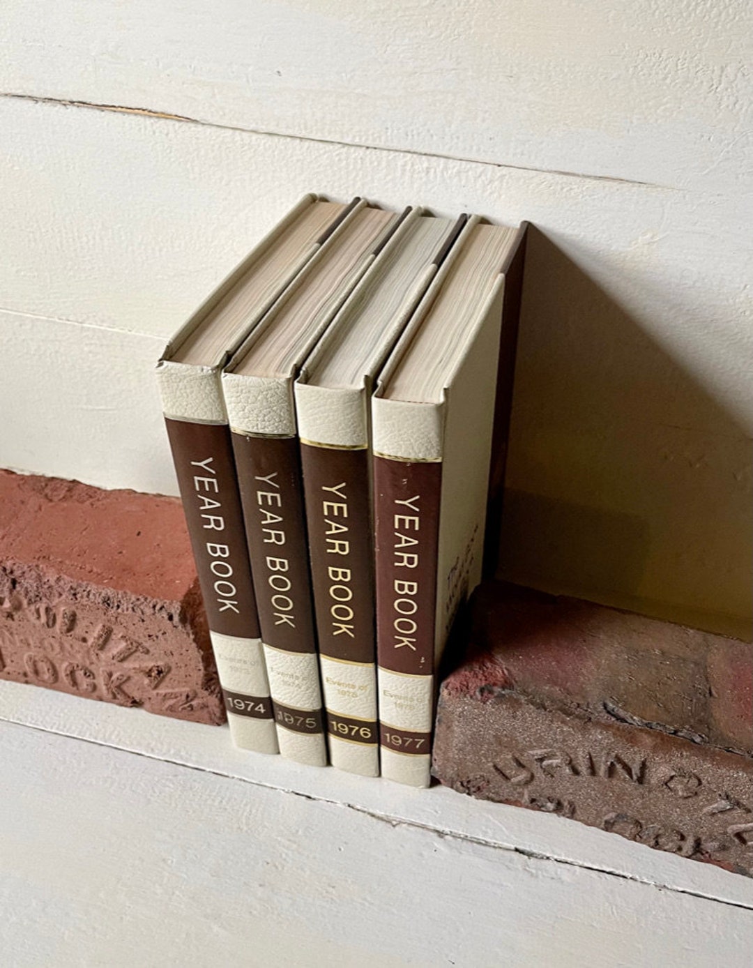 4 YEAR BOOKS, 1974, 1975, 1976, 1977, Brown Books, Collectible ...