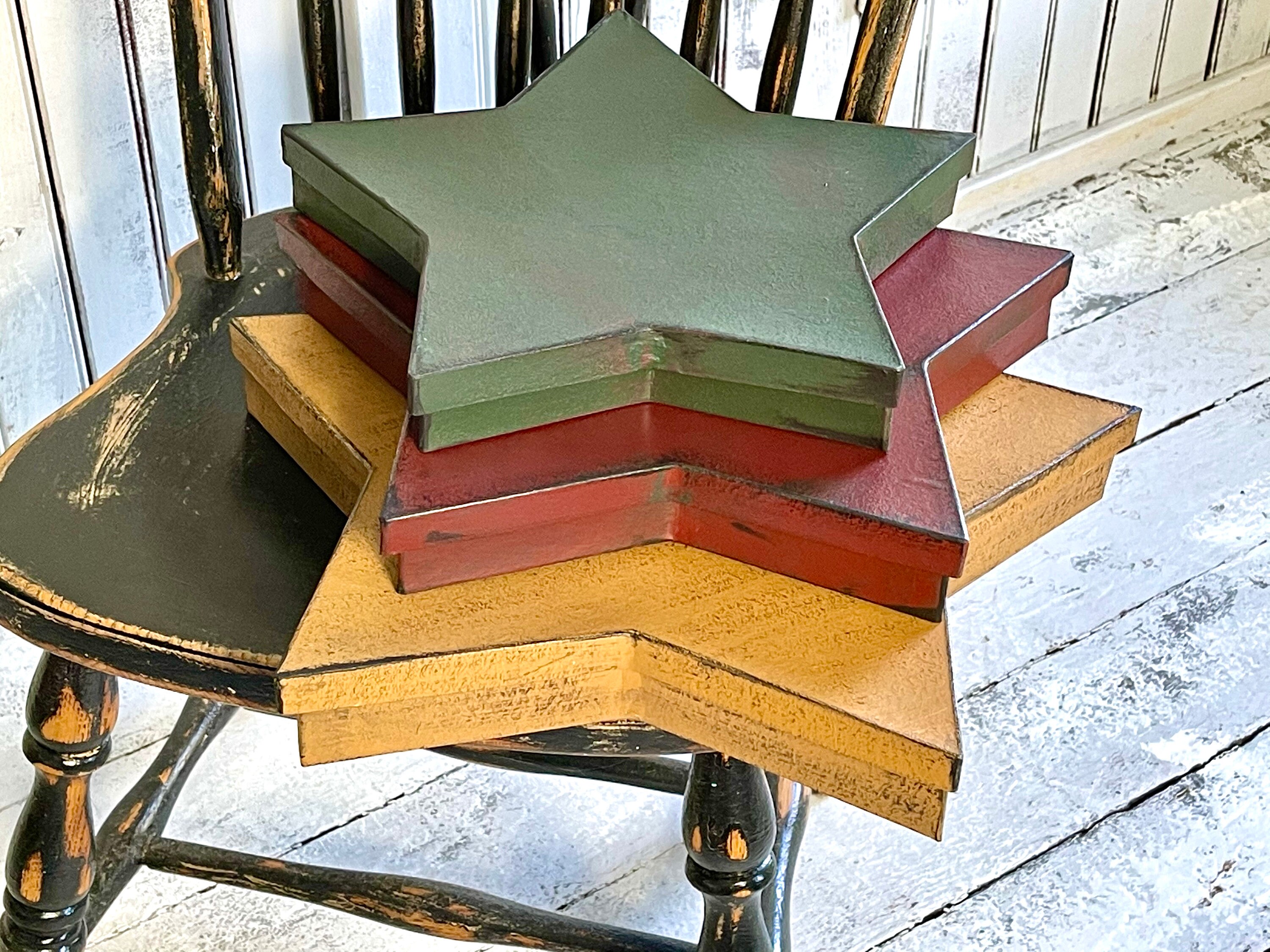 Three Star Shaped Boxes, Rustic Stars, Gift Giving Boxes, Nesting Boxes ...