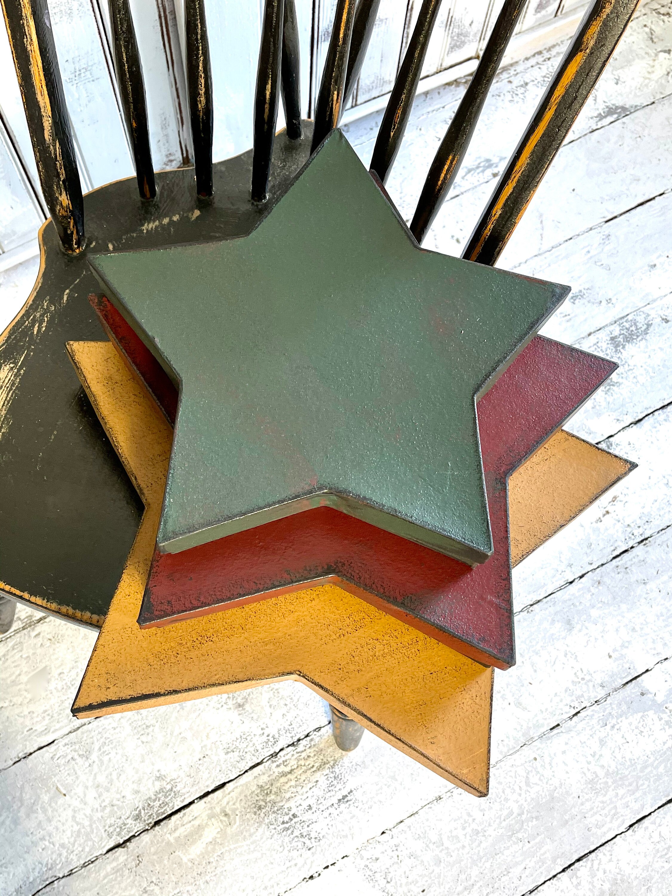 Three Star Shaped Boxes Rustic Stars Gift Giving Boxes - Etsy