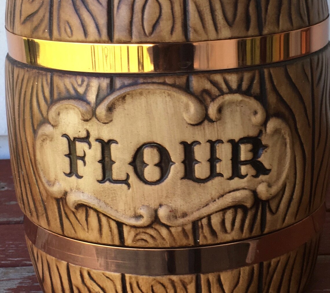 Flour Canister Barrel Canister Ceramic Barrel Countertop - Etsy