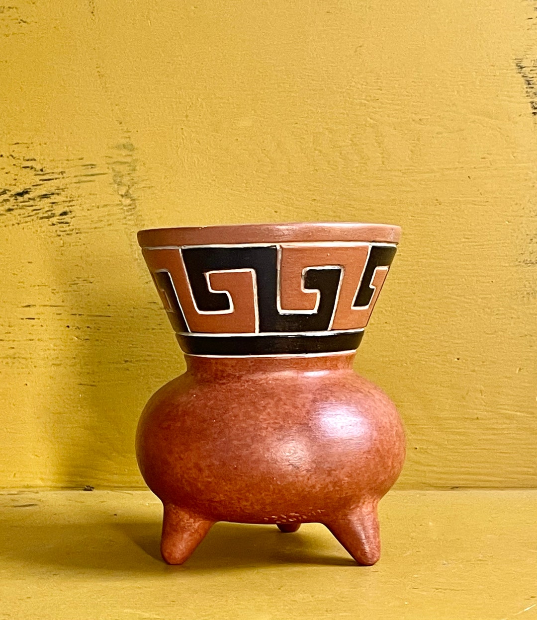 Mexican Clay Planter, Three Legged Vase, Midwestern, Pottery, Plant ...