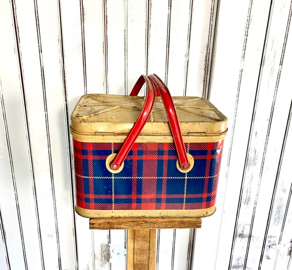 Rustic Lunch Box Picnic Basket Metal Container Kitchen - Etsy
