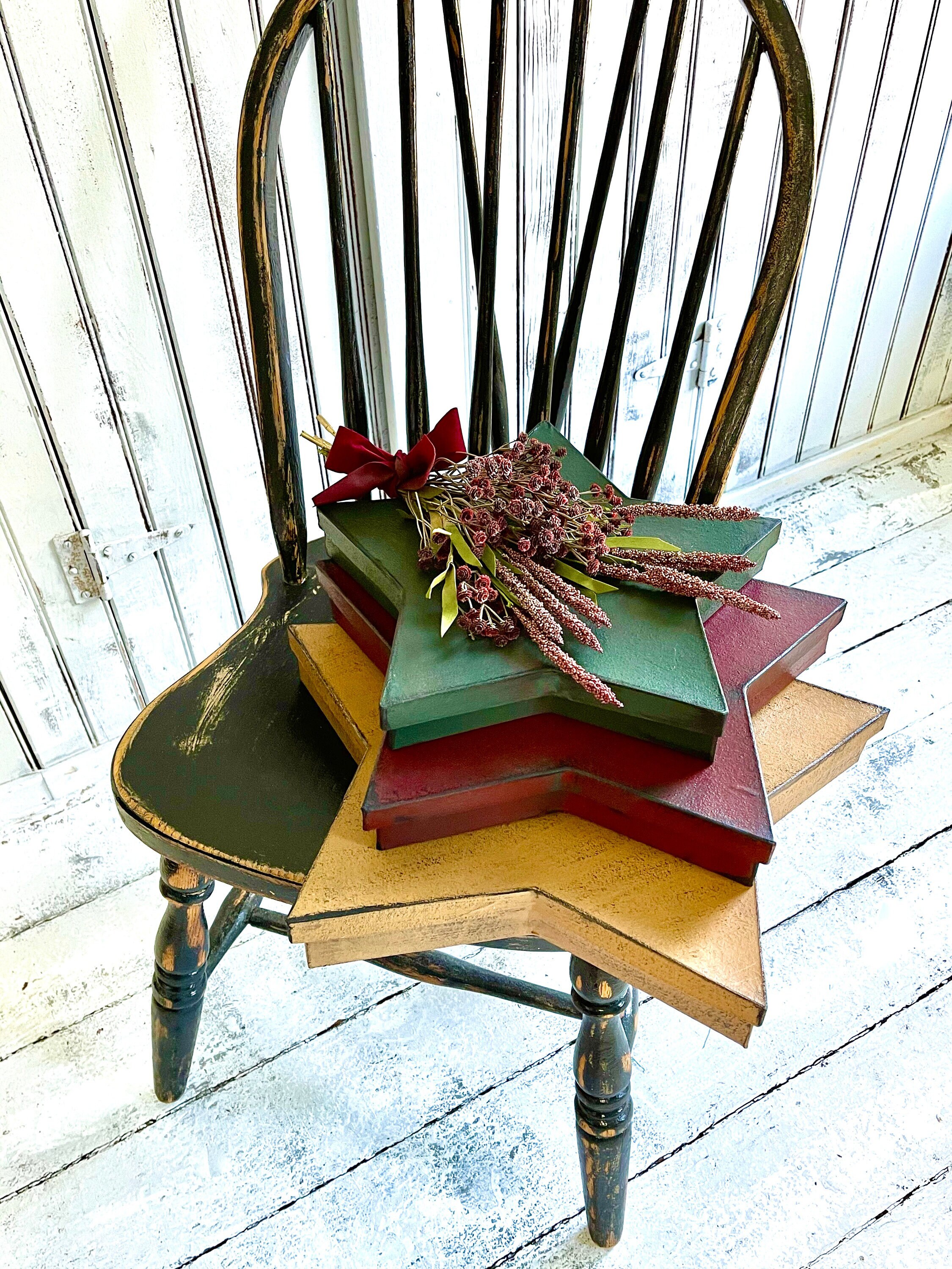 Three Star Shaped Boxes, Rustic Stars, Gift Giving Boxes, Nesting Boxes ...