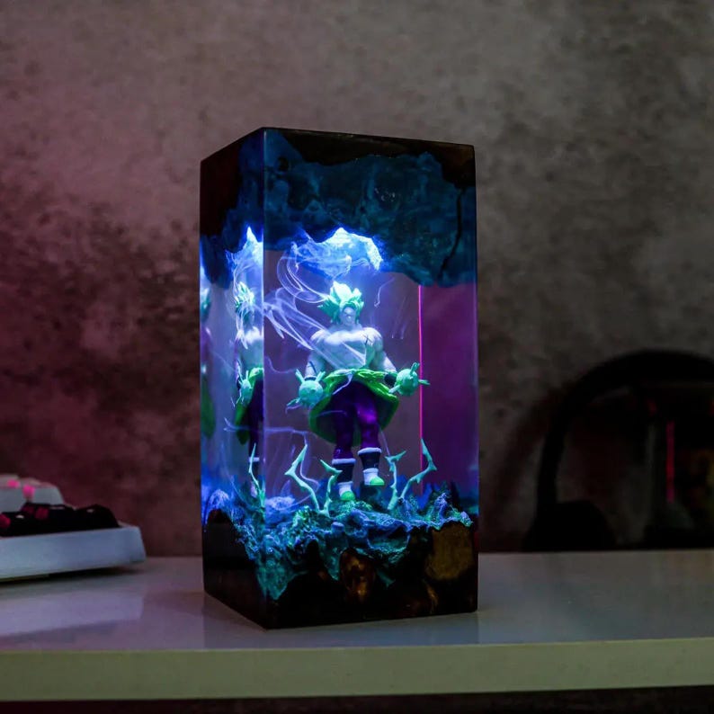 Saiyan Super Hero Resin Lamp, LED Anime Night Light, Premium ...