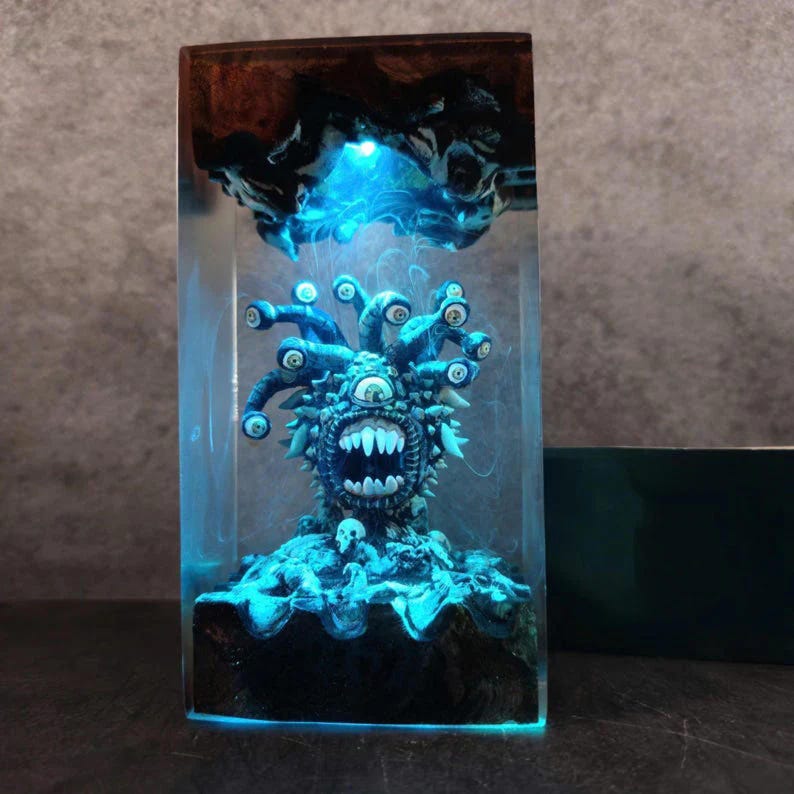 Beholder Resin Diorama Lamp – Dnd Monster Light Box – Handmade Dungeons ...