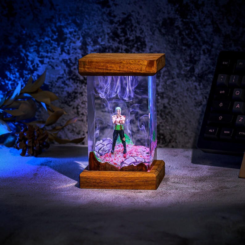 Roronoa Zoro Resin Lamp | One Piece LED Night Light | Anime Room Decor ...