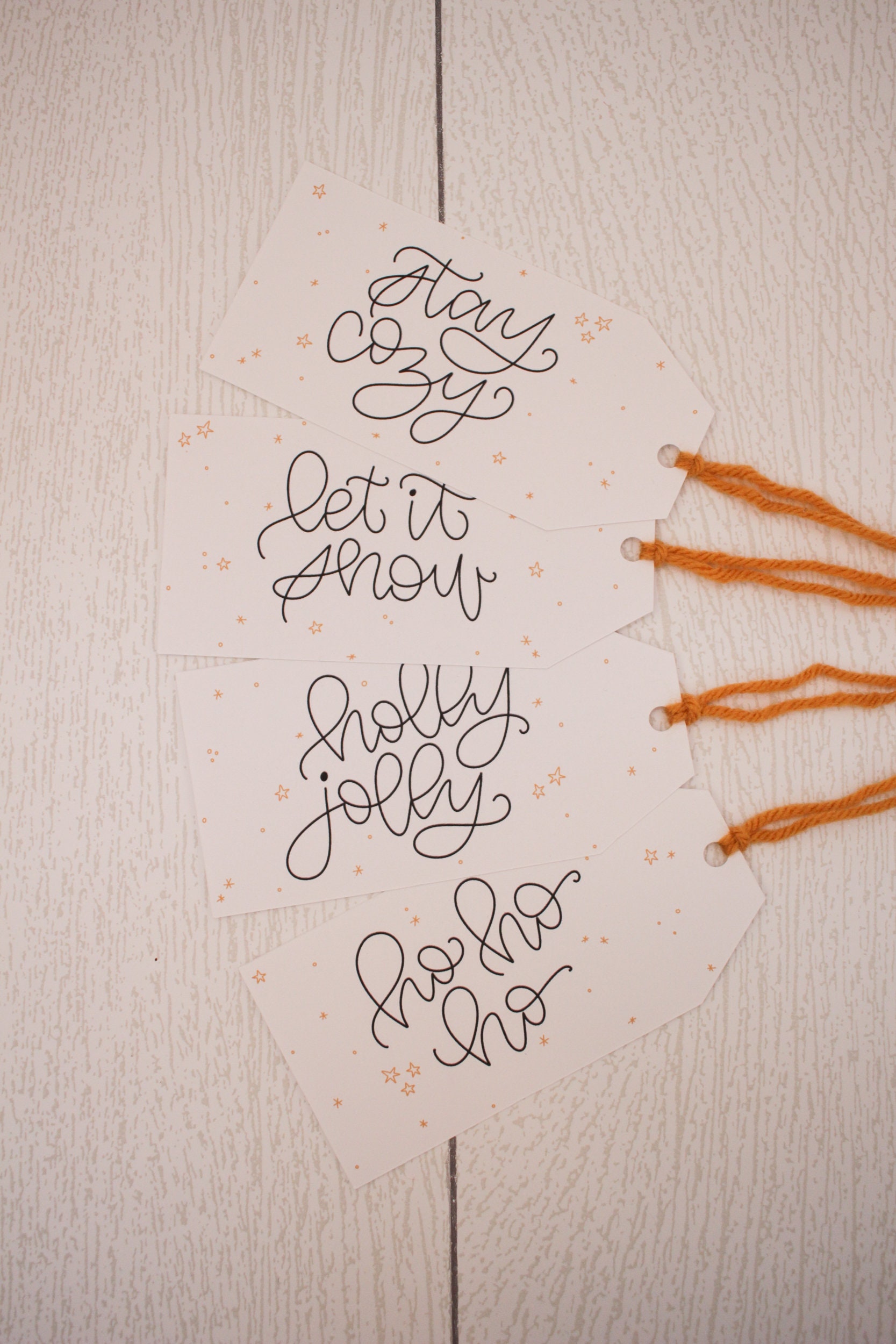 Printable Christmas Gift Tags, Star Doodle Hand-lettered Gift Tag ...