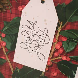 Printable Christmas Gift Tags, Star Doodle Hand-lettered Gift Tag ...