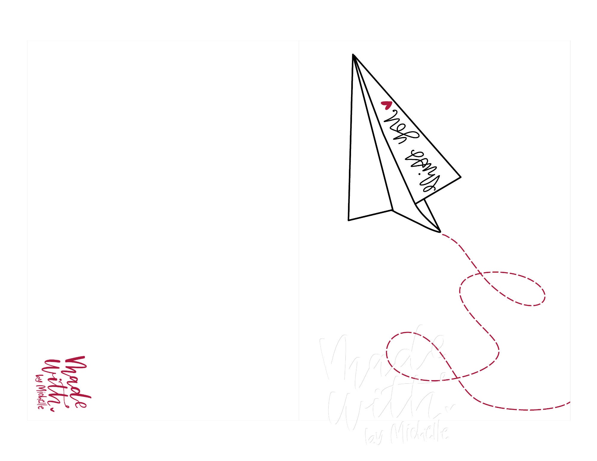 Miss You Printable Card, Cute Paper Airplane Long Distance Relationship ...