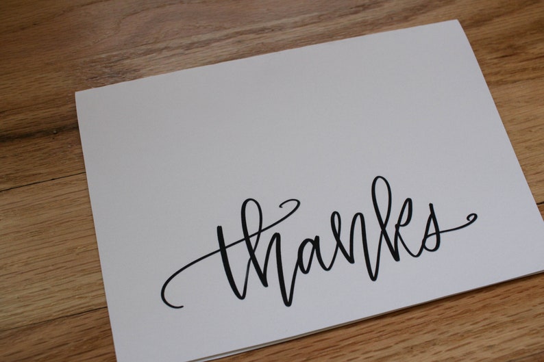 Thank You Card Printable, Hand Lettered Thanks Card Digital Download - Etsy