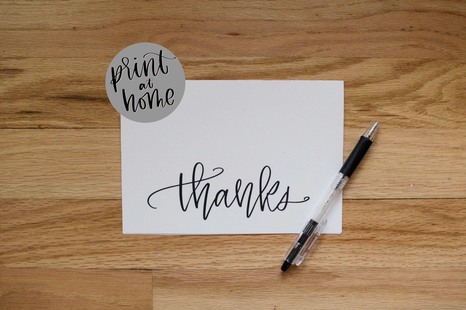 Thank You Card Printable, Hand Lettered Thanks Card Digital Download - Etsy