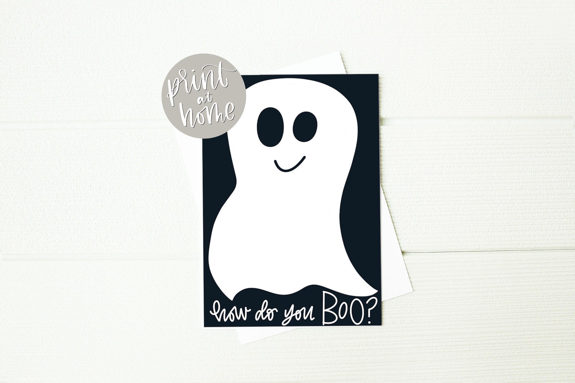 Halloween Card Printable, Cute Ghost Greeting Card Digital Download - Etsy