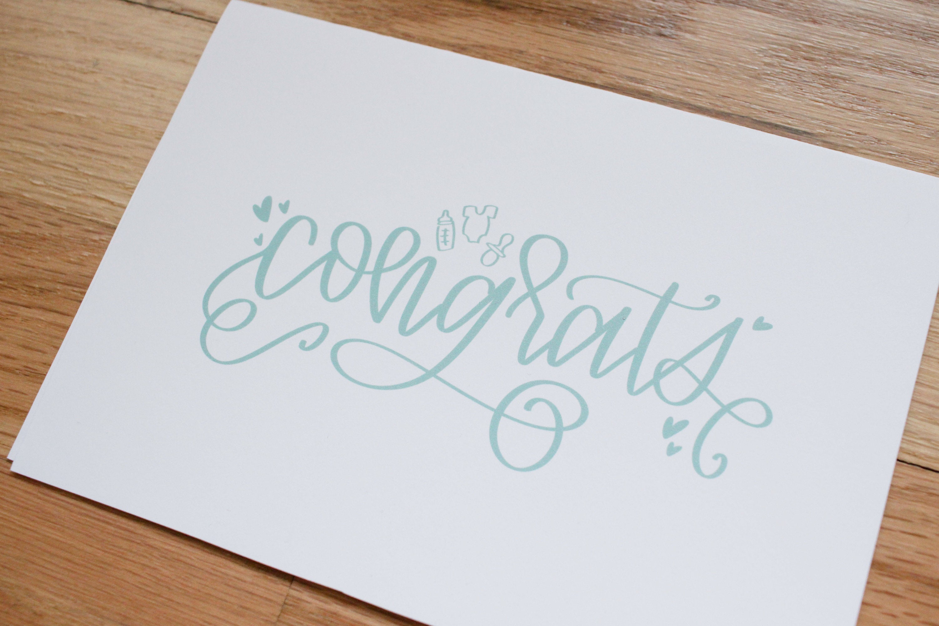 New Baby Congratulations Card Printable, Baby Shower Digital Download ...