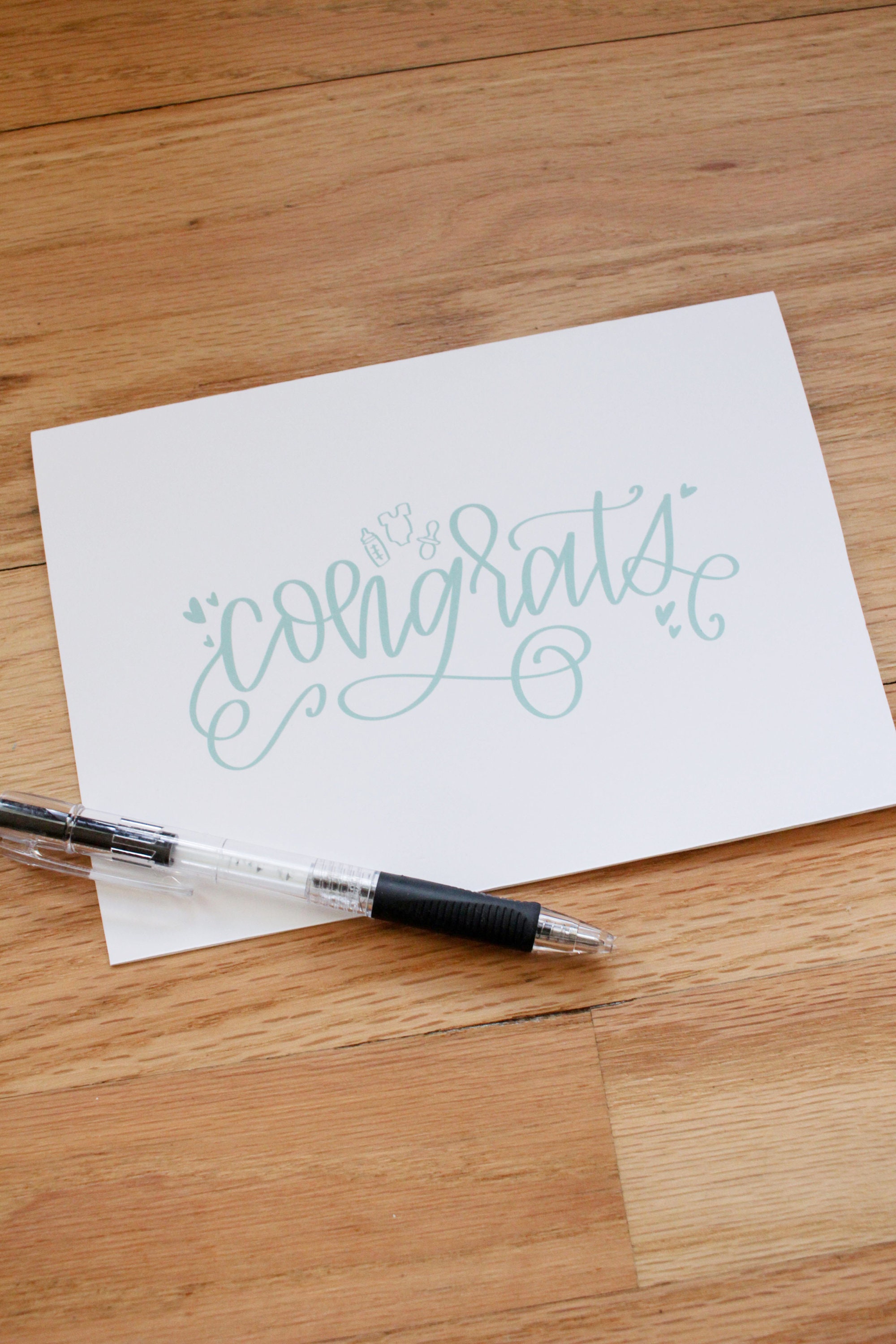 New Baby Congratulations Card Printable, Baby Shower Digital Download ...
