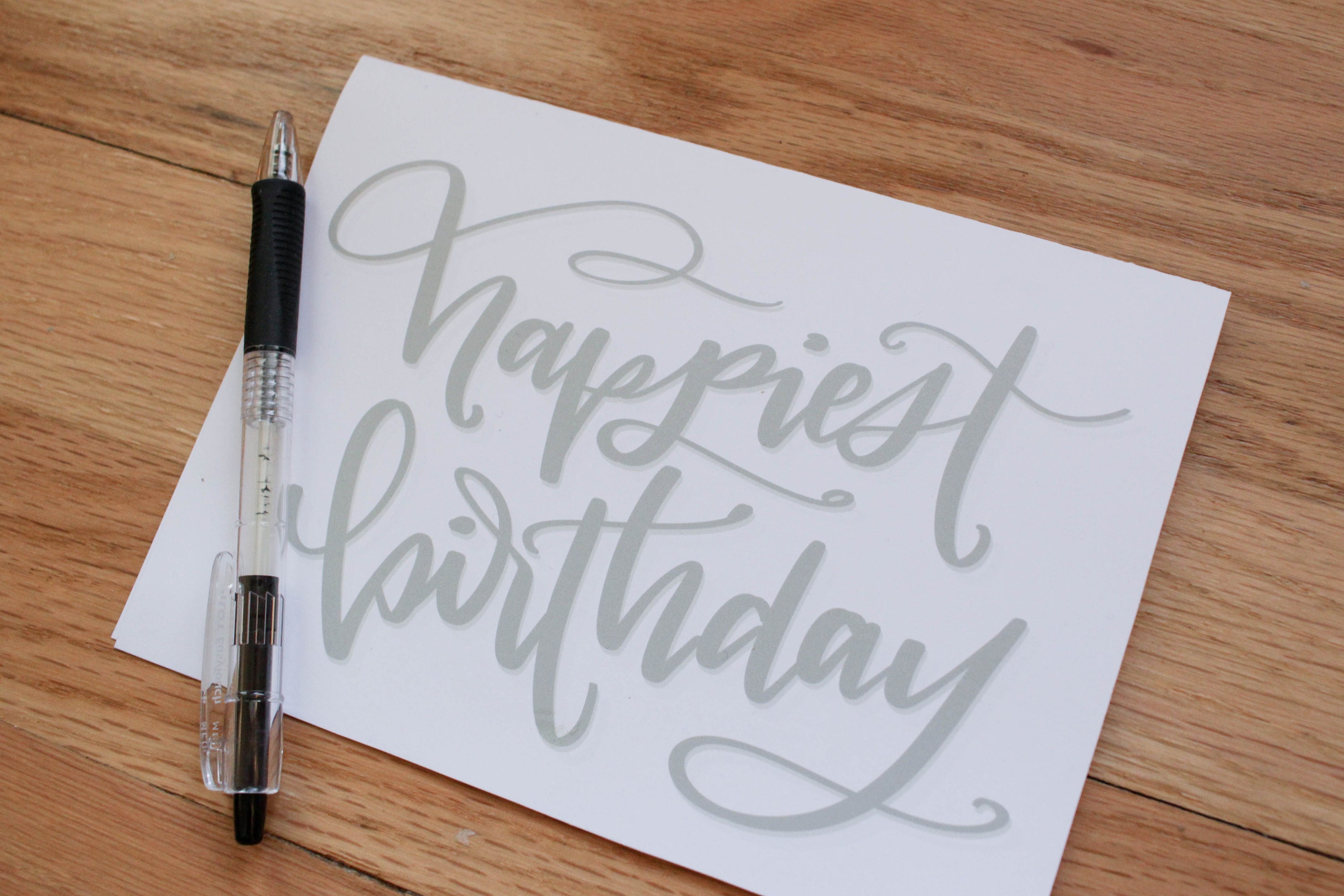 Happy Birthday Printable Card, Hand Lettered Birthday Card Digital ...