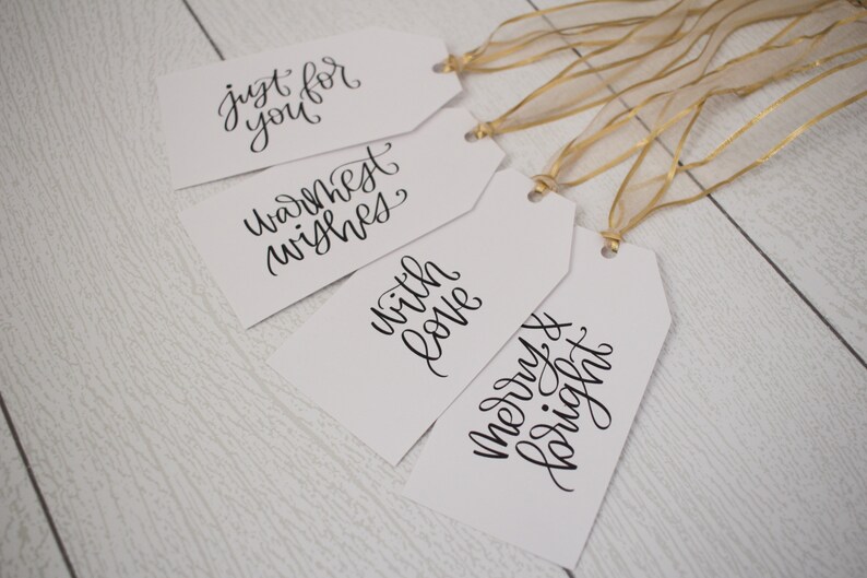 Printable Christmas Gift Tags, Hand-lettered Holiday Sentiment Gift ...